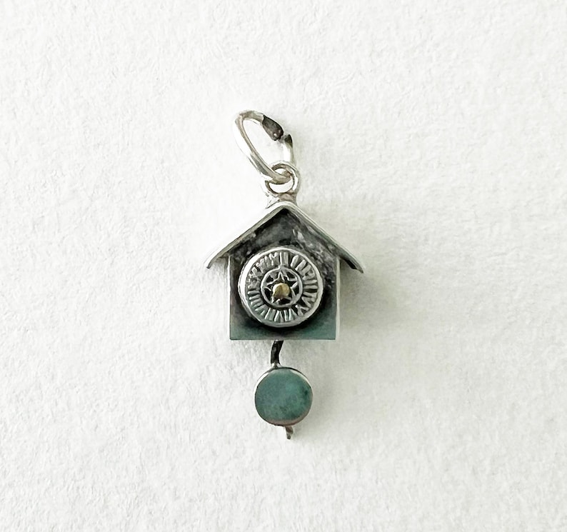 Vintage Silver Pendulum CLOCK CHARM - Etsy