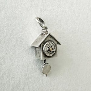 Vintage Silver Pendulum CLOCK CHARM - Etsy
