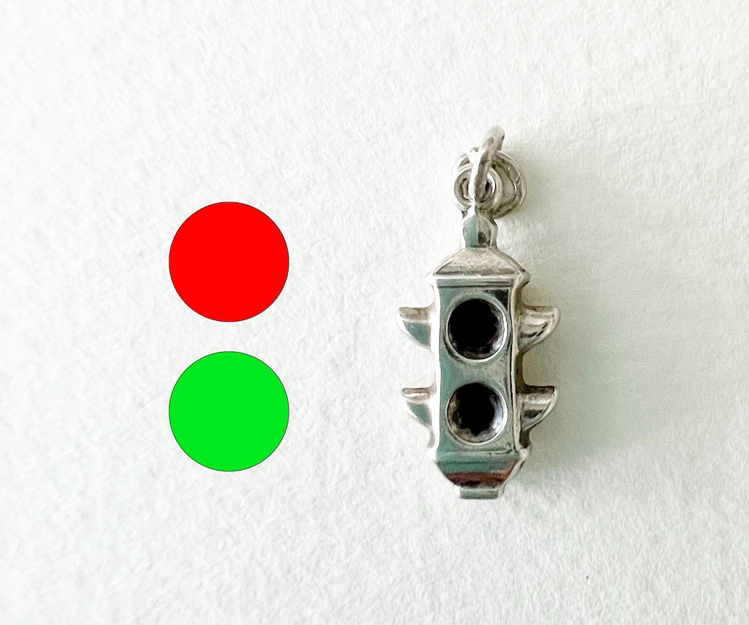 Vintage TRAFFIC LIGHT Sterling Silver Charm - Etsy