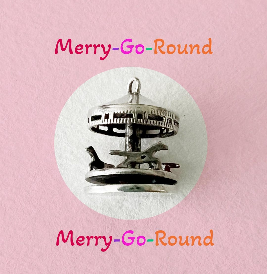 Vintage Merry-go-round Moving Parts Silver Charm - Etsy