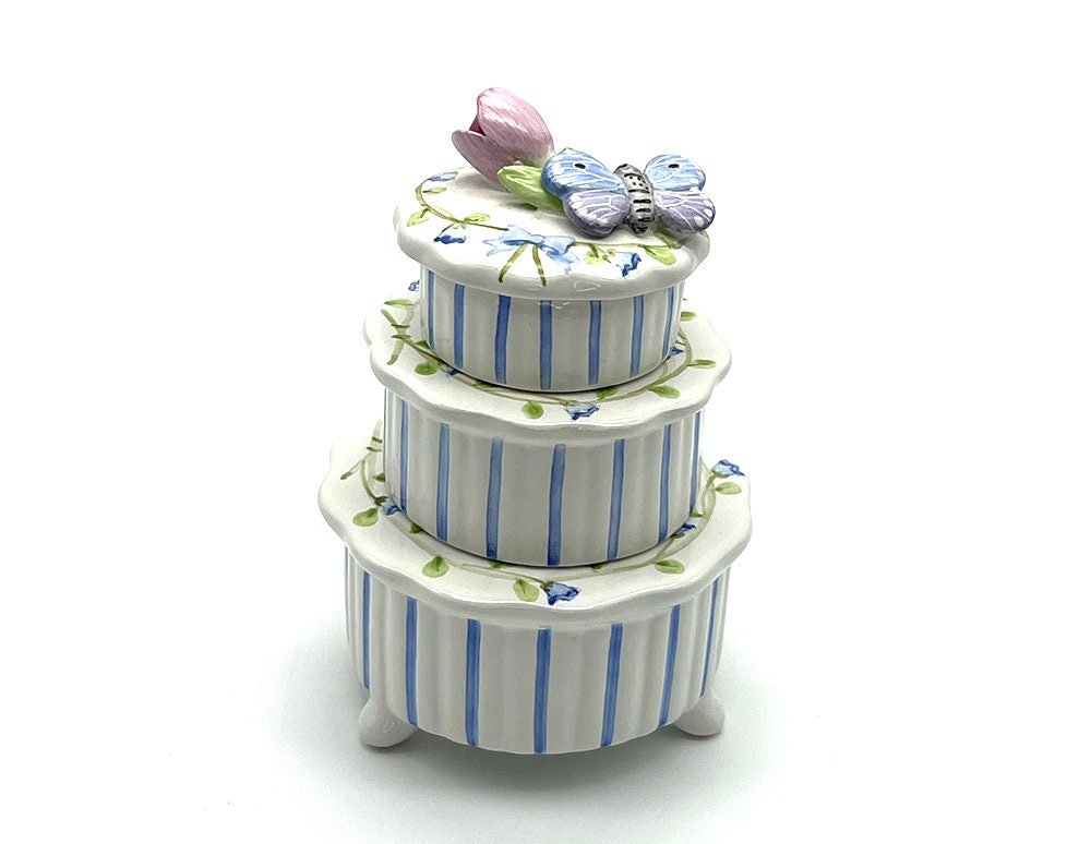 Three Tier Cake Porcelain Trinket Box - Etsy
