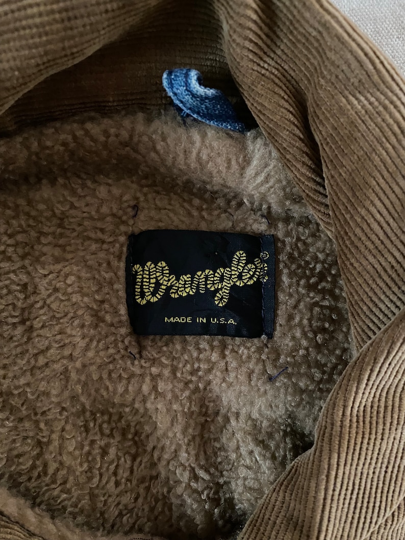 Pit23.5 Vintage 1960's Wrangler Sherpa Denim Worker Jacket Size Medium ...
