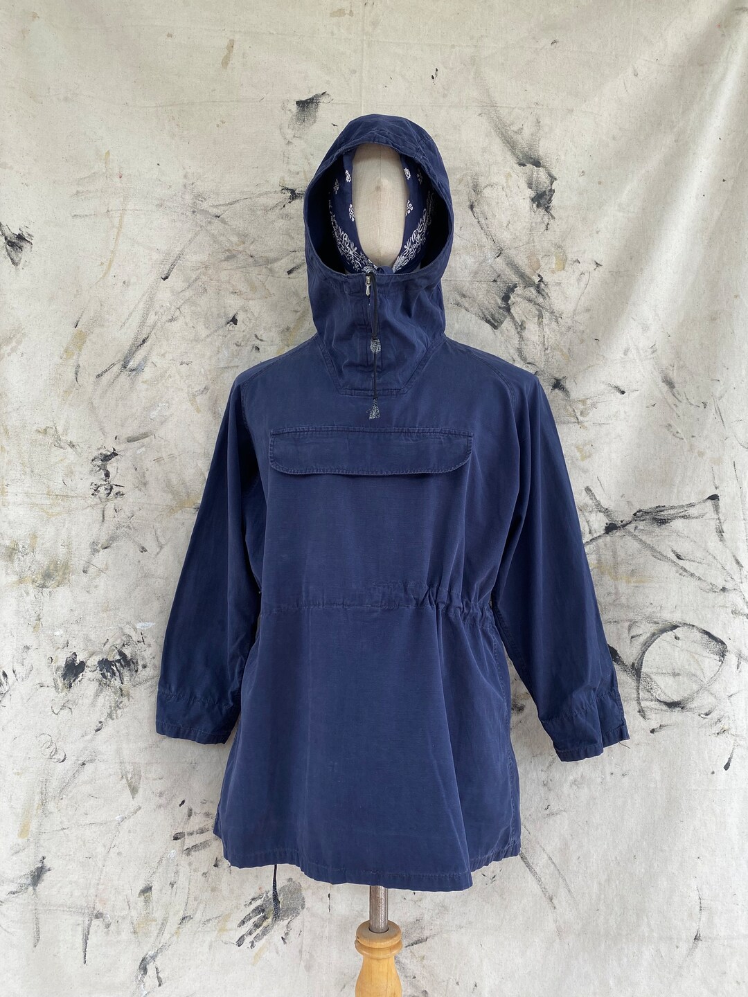 Vintage 1950's British Cotton Indigo Smock Size Medium, Pullover Smock ...