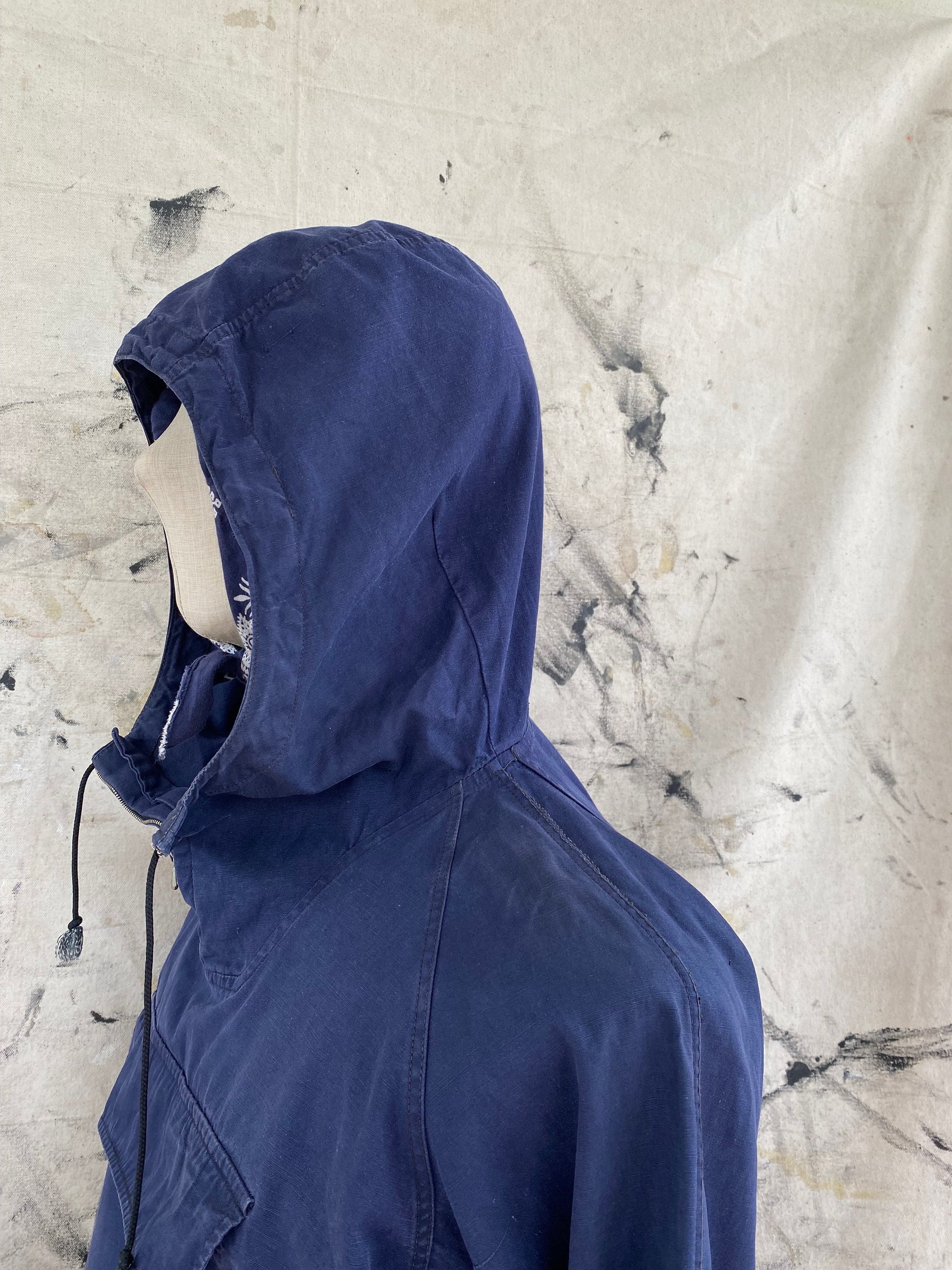 Vintage 1950's British Cotton Indigo Smock Size Medium, Pullover Smock ...