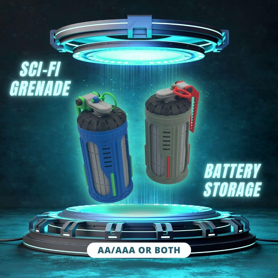Sci-fi Grenade Battery Storage (AA/AAA/BOTH) - Etsy