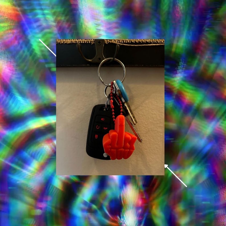 Middle Finger Keychain - Etsy