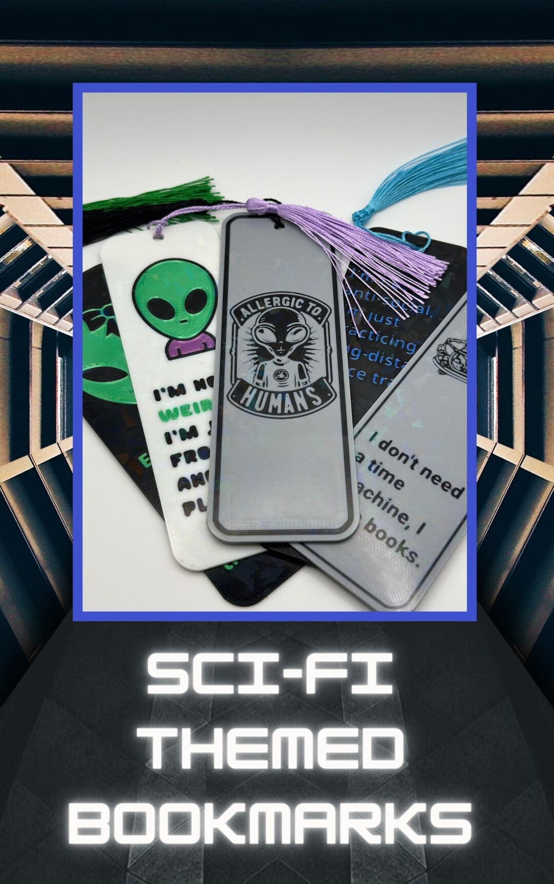 Sci-fi Bookmark Set of 3 - Etsy