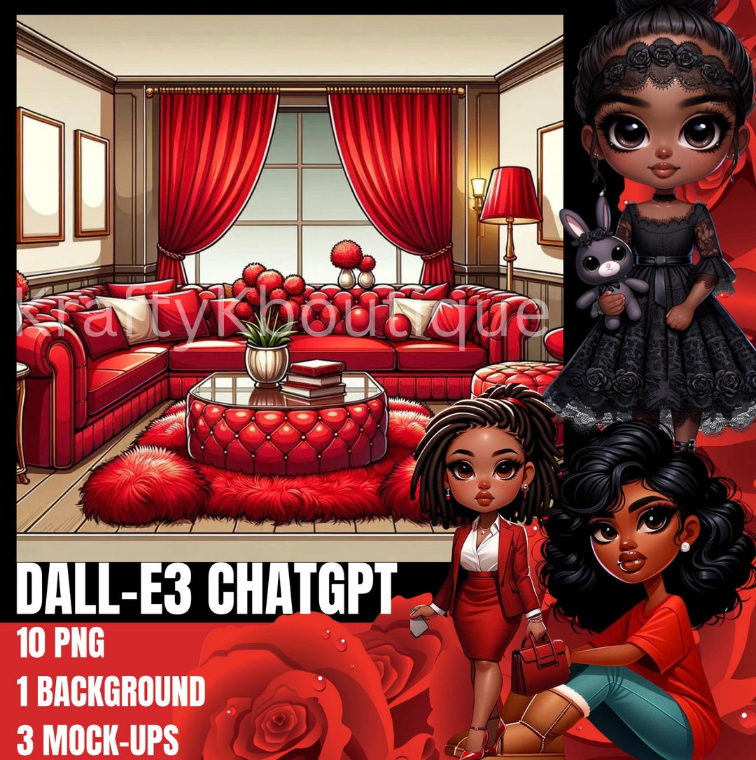 Living Room Mock-up Dall-e3 & Chatgpt V4 Ai Art / 10 PNG Chat GPT Chibi ...
