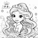 25 Cute Mermaid Coloring Book, Includes 6 Free Pages, All Ages, Kawaii ...