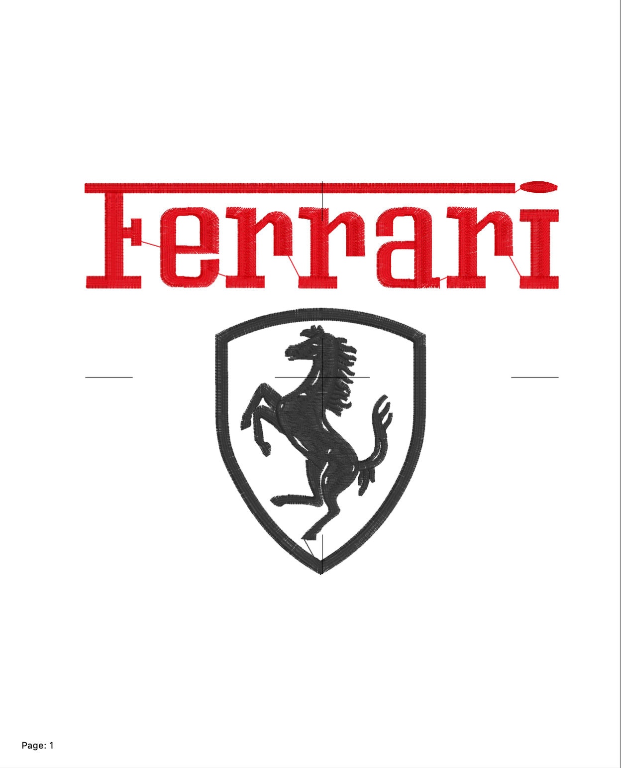 Ferrari Embroidery File - Etsy