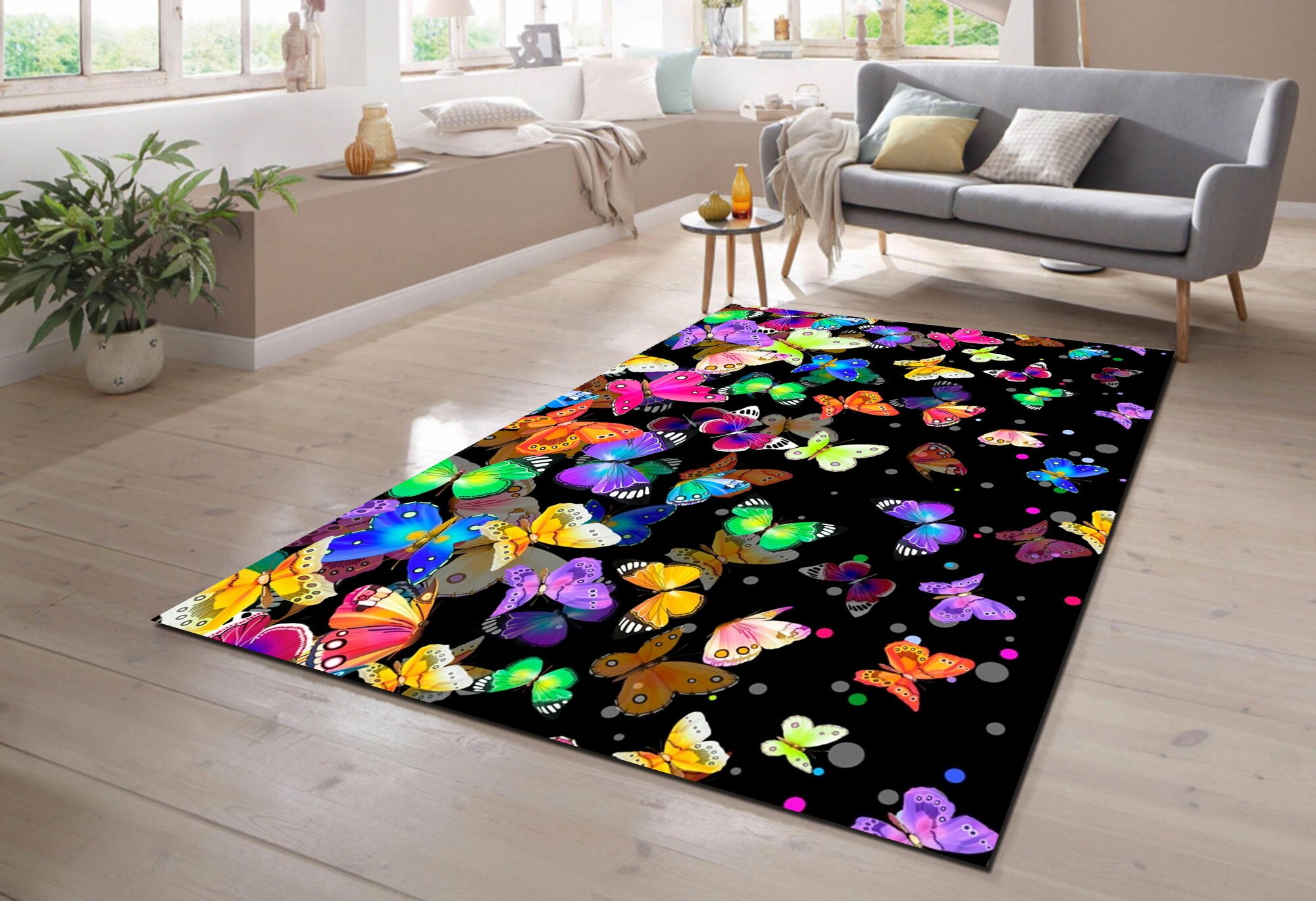 Butterfly Rug, Butterfly Themed Rug, Animal Rug, Minimalist Rug, Home ...