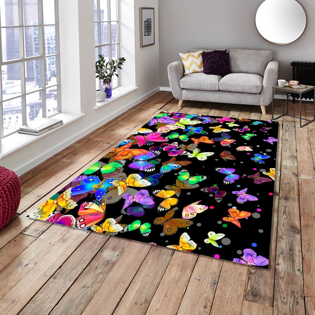 Butterfly Rug, Butterfly Themed Rug, Animal Rug, Minimalist Rug, Home ...