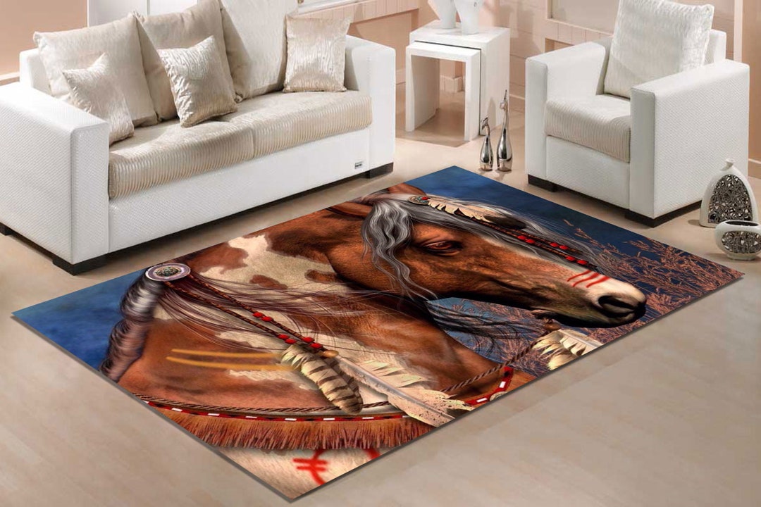 Horse Area Rug,horse Rug,horse Art,texas Rugs,outdoor Rug,animal Rugs ...