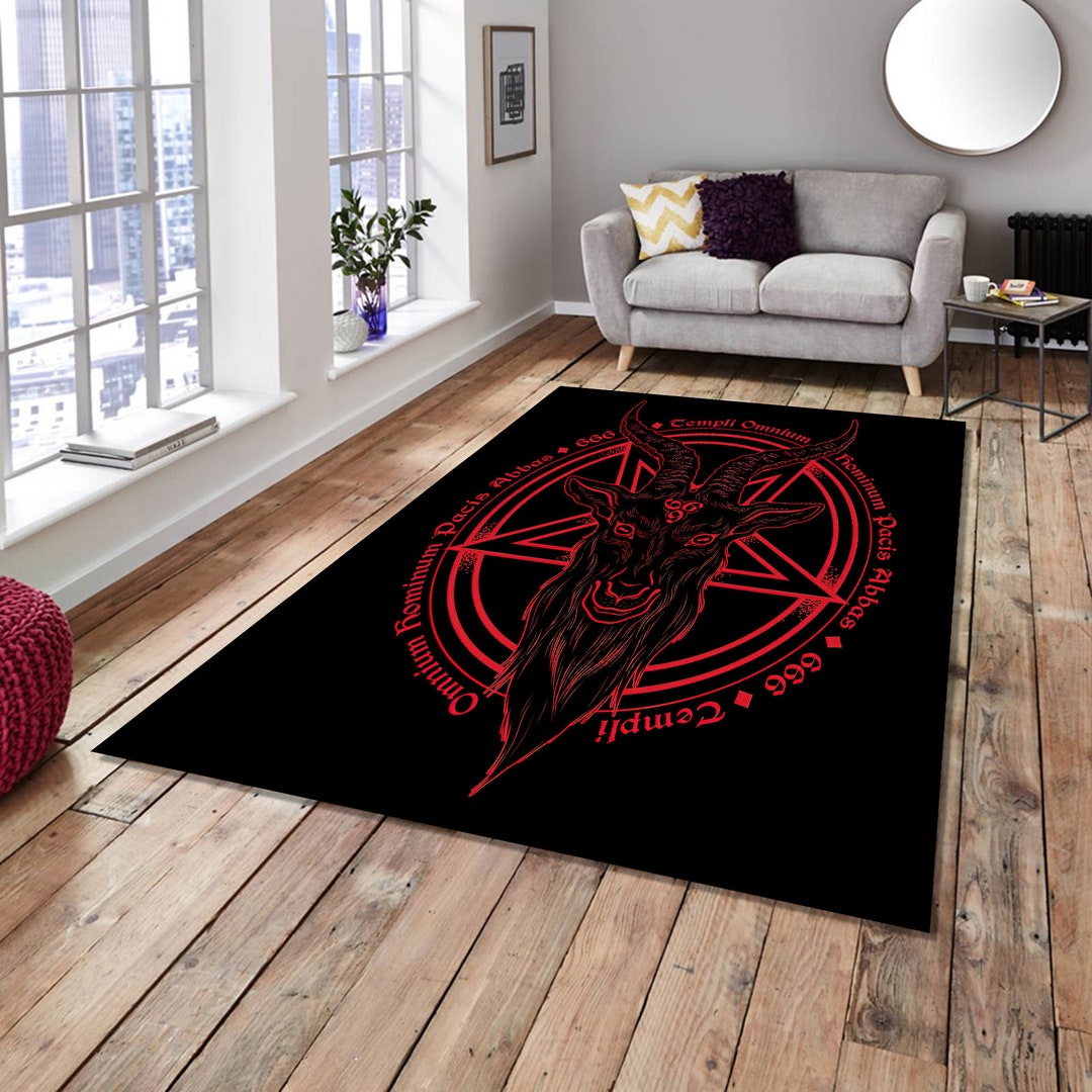 Bloody Pentagram Sigil of Baphomet Goat Head Round - Etsy