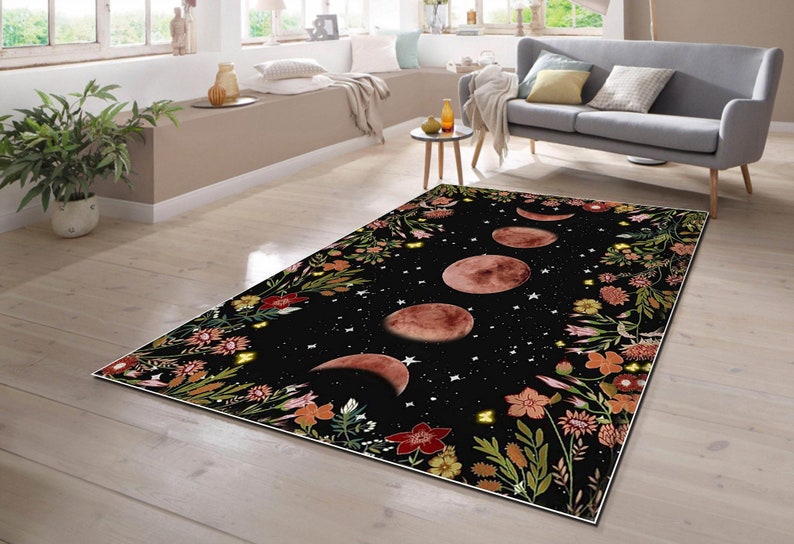 Moonlight Garden Rug,moonlight Rug,moon Pattern Rug,living Room Rug ...