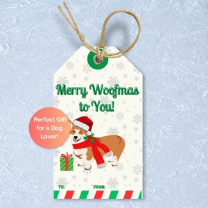 Printable Christmas Dog Gift Tags, Dog Mom Gift, Dog Lover Gift, Pet ...