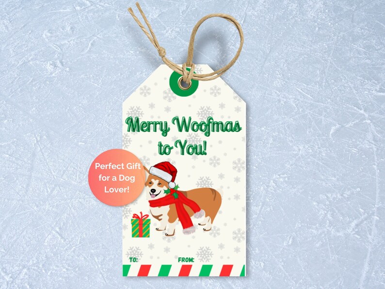 Printable Christmas Dog Gift Tags, Dog Mom Gift, Dog Lover Gift, Pet ...