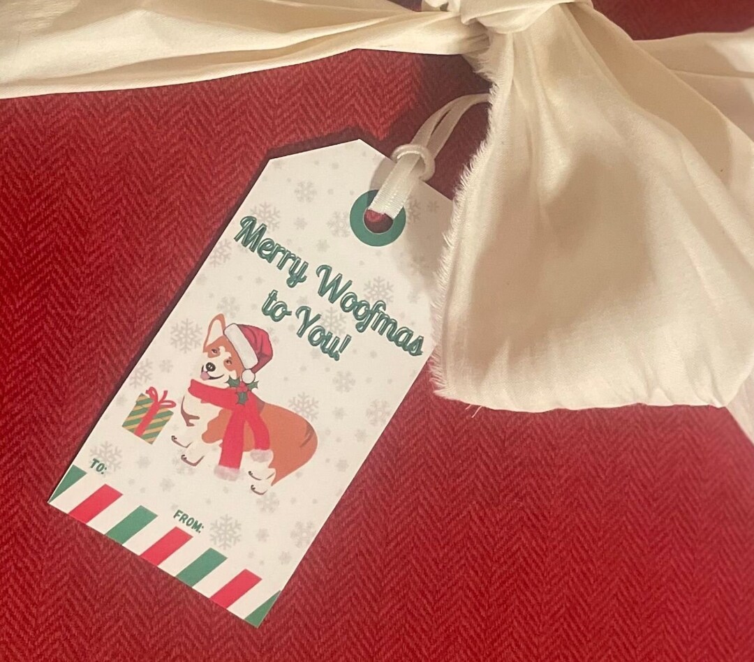 Printable Christmas Dog Gift Tags, Dog Mom Gift, Dog Lover Gift, Pet ...