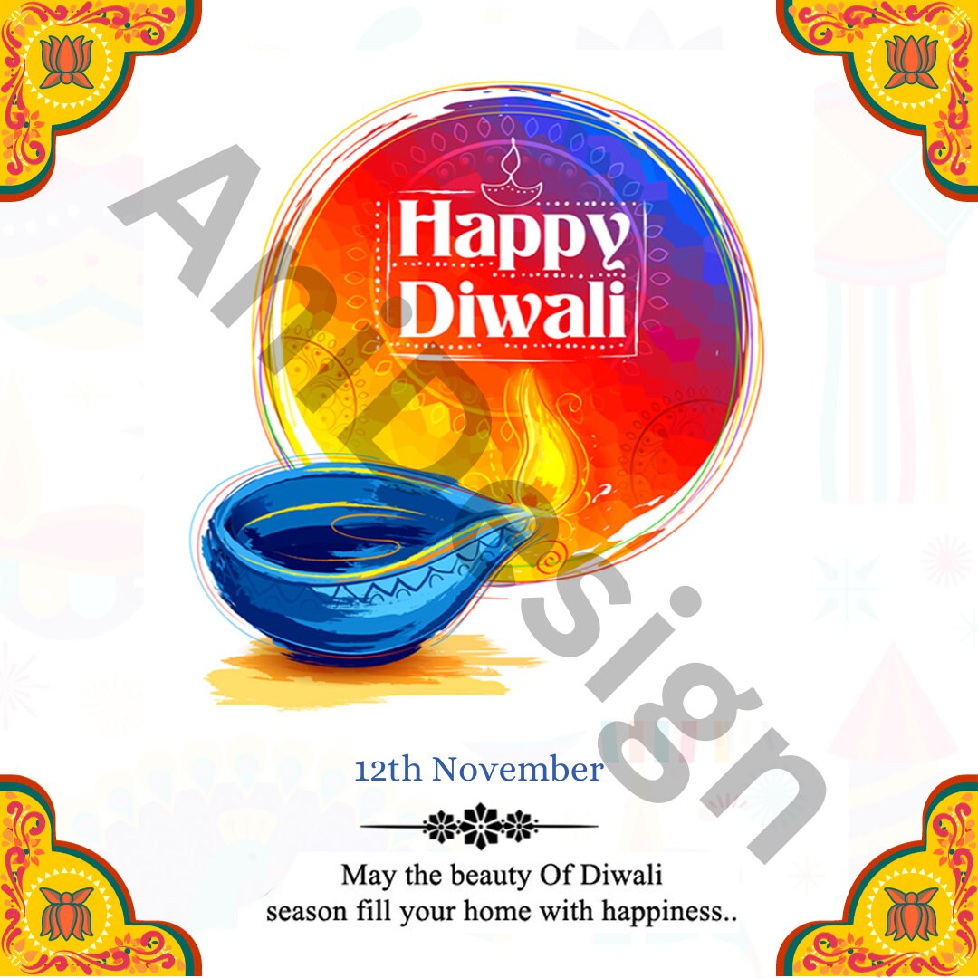 Diwali Wishing Canva Editable Template Customizable Festival - Etsy