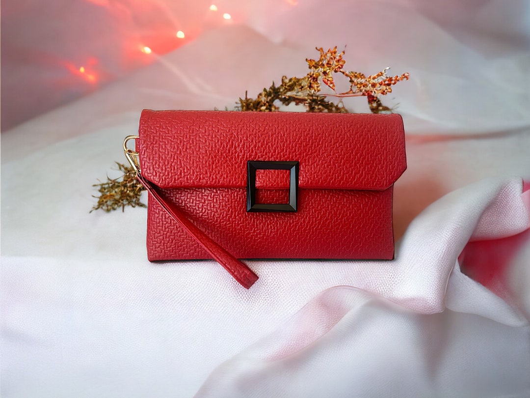 Red Purse Clutch Gift for Her Red Pocket Book for Christmas Gift for ...