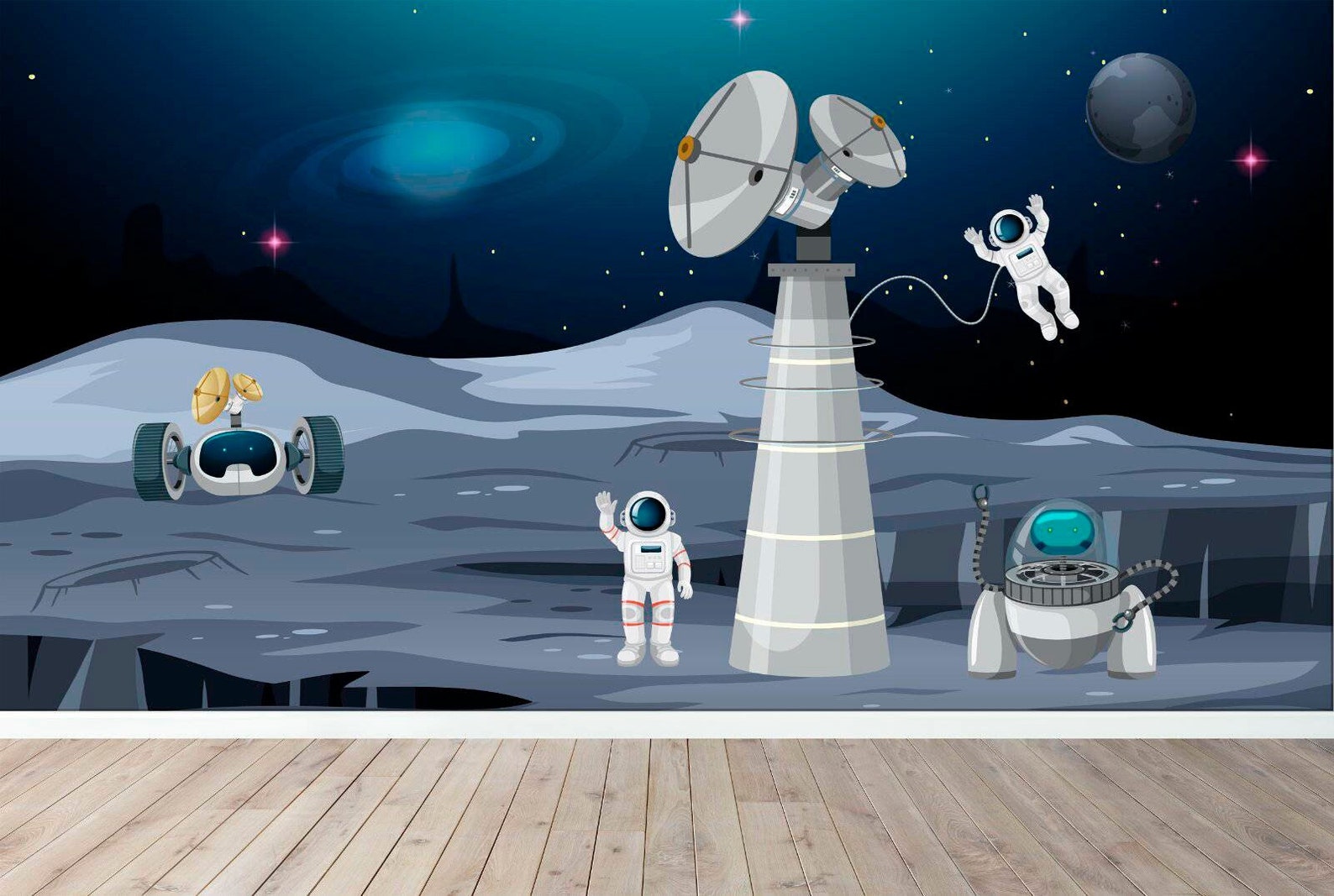 Space Wallpaper, Planets Wallpaper for Kids, Nursery Space Wallpaper ...