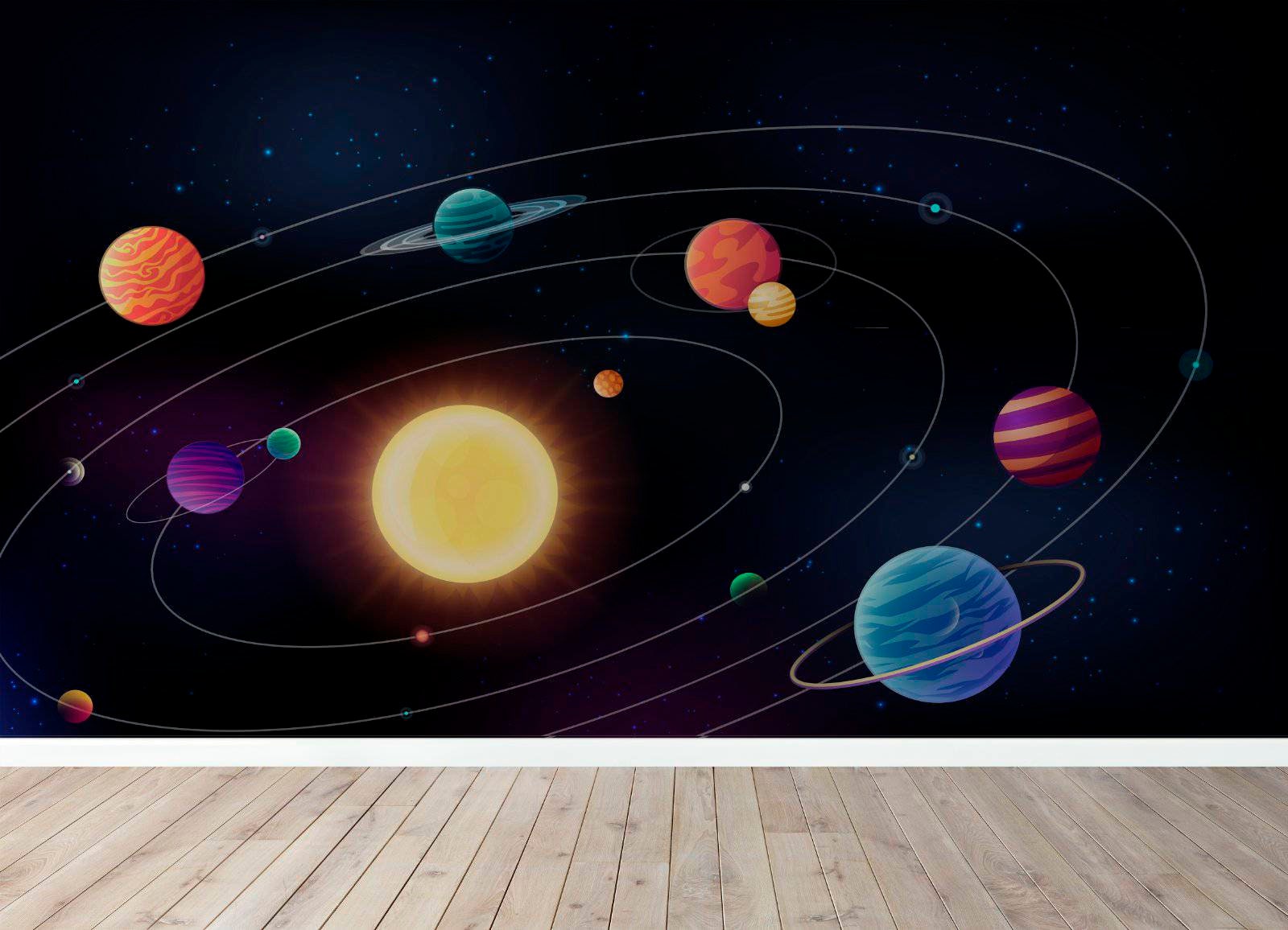 Space Wallpaper Planets Wallpaper for Kids Nursery Space Wallpaper ...