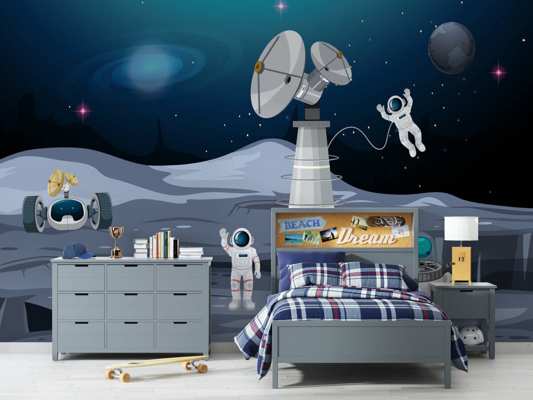 Space Wallpaper, Planets Wallpaper for Kids, Nursery Space Wallpaper ...