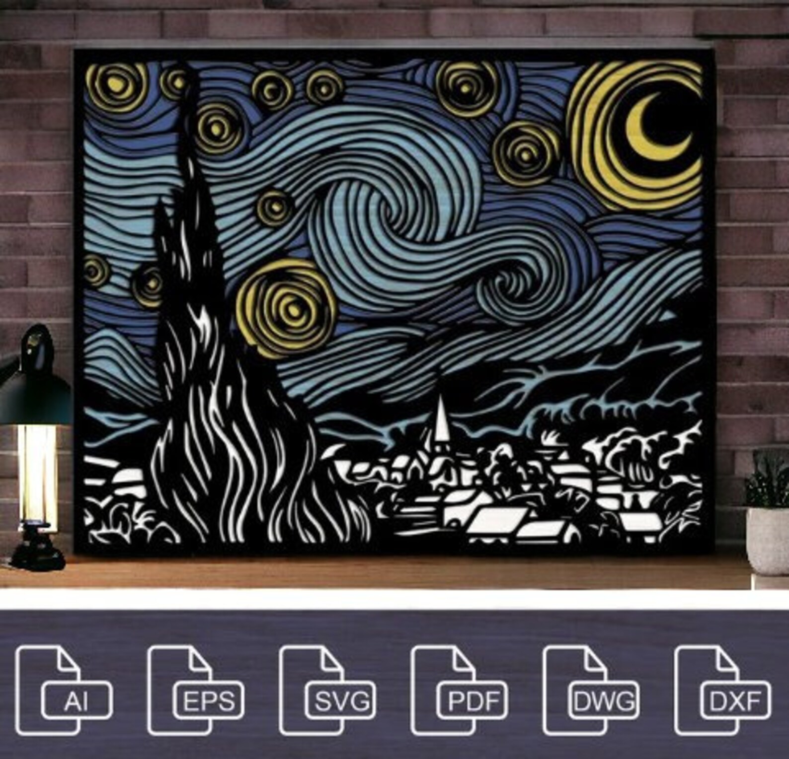 Starry Night Multilayer Laser Cut Painting - Etsy