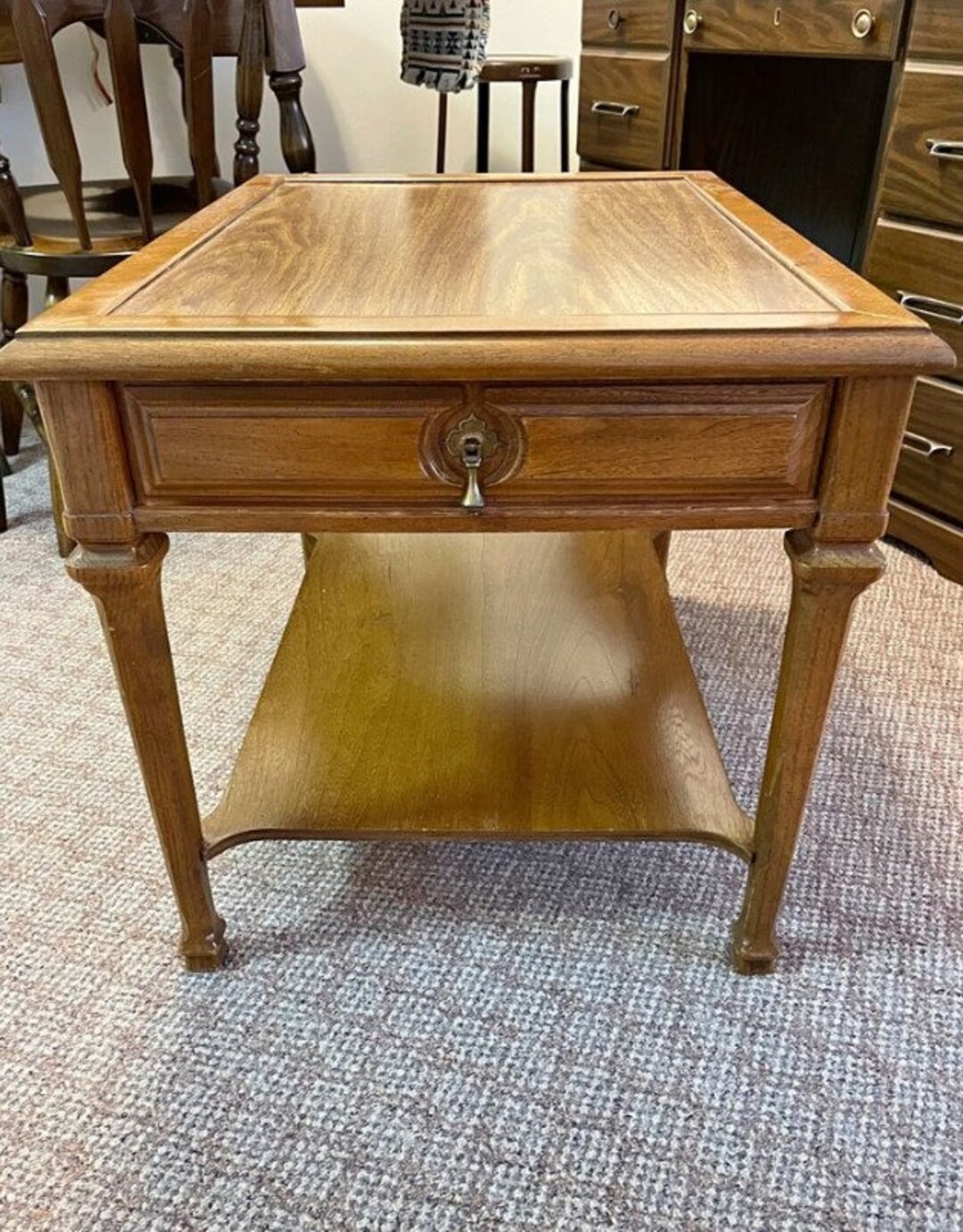 End Table W/bottom Shelf & Pullout Drawer. - Etsy
