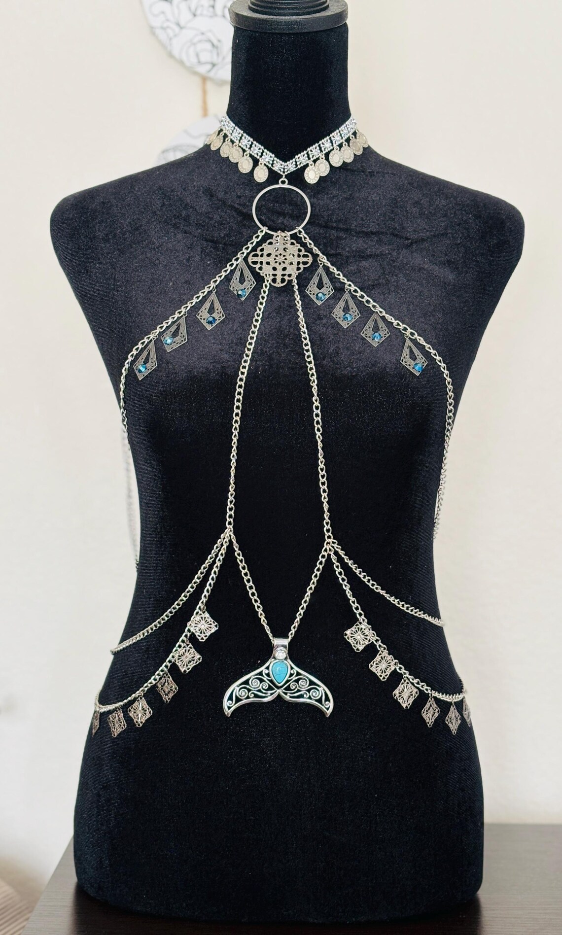 Fusion Belly Dance Body Chain, Boho Harness, Boho Body Chain, Body ...