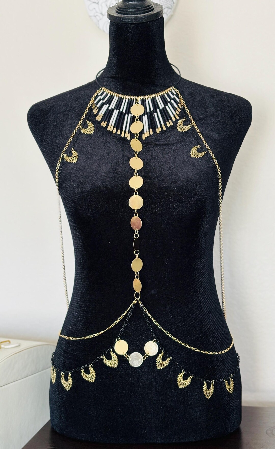 Body Chain, Belly Chain, Bikini Jewelry, Body Necklace, Boho Harness ...