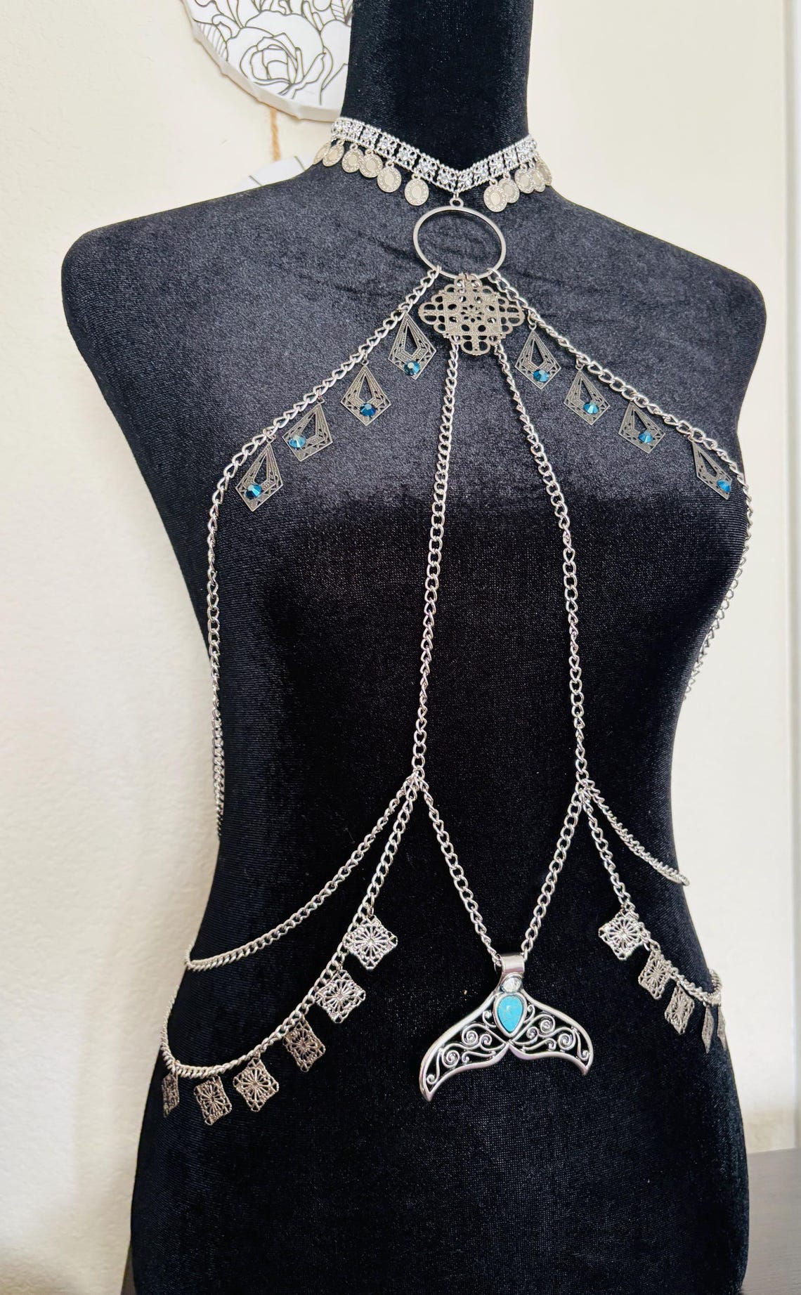 Fusion Belly Dance Body Chain, Boho Harness, Boho Body Chain, Body ...