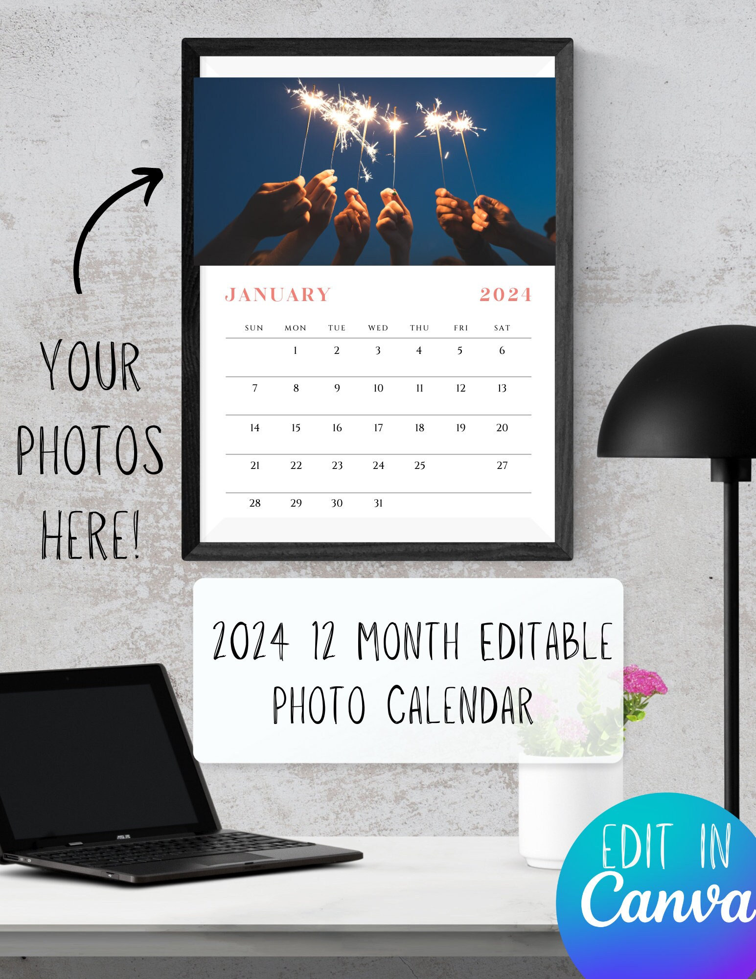 Custom Photo Calendar (2024), Personalized Calendar, 12 Month Calendar ...