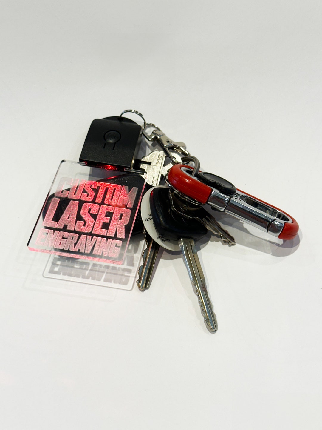 Light up Personalized Acrylic Keychain & Bag Charm - Custom Engraved ...