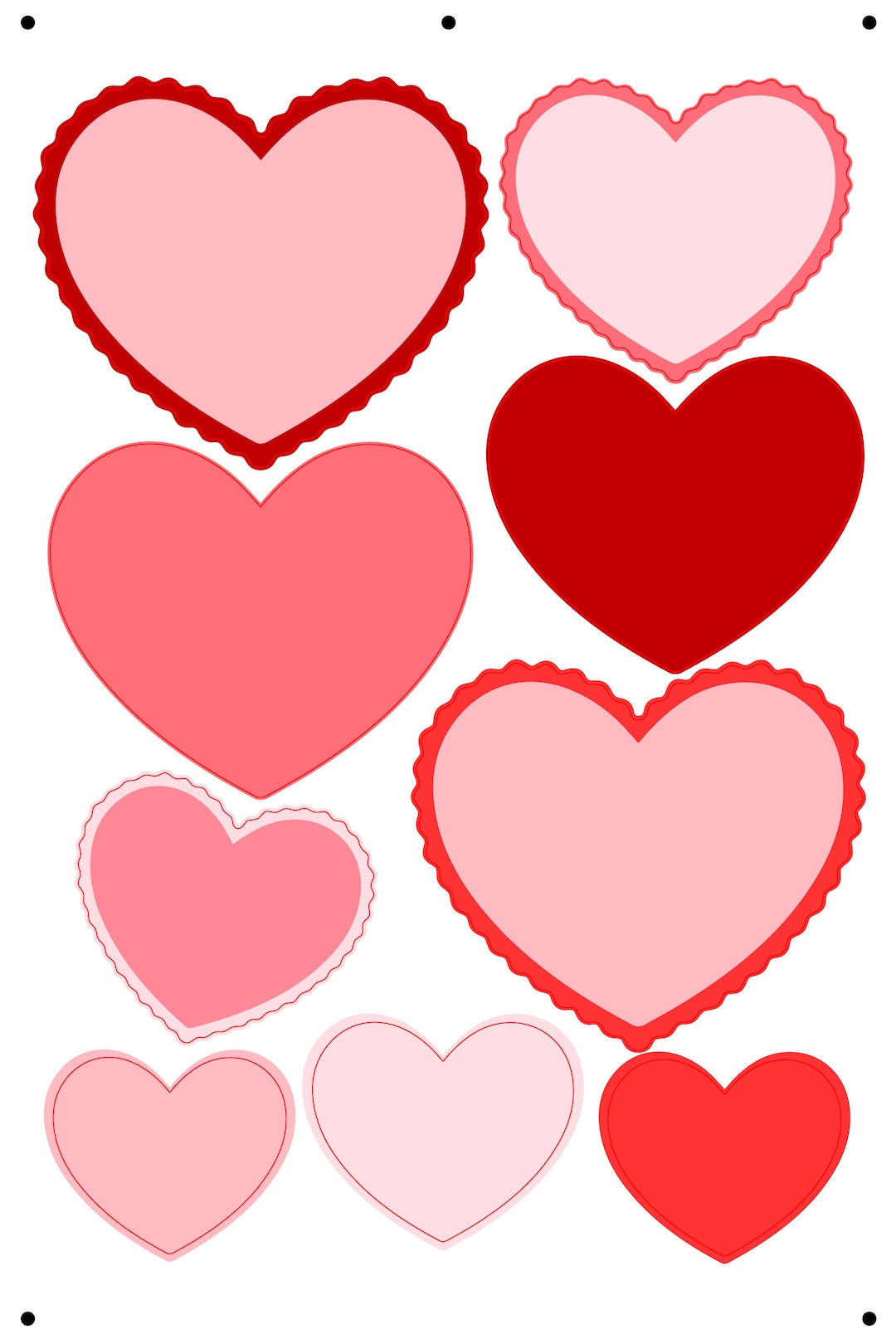 Heart Shapes - Digital Die Cut File for Printing & Cutting - Etsy
