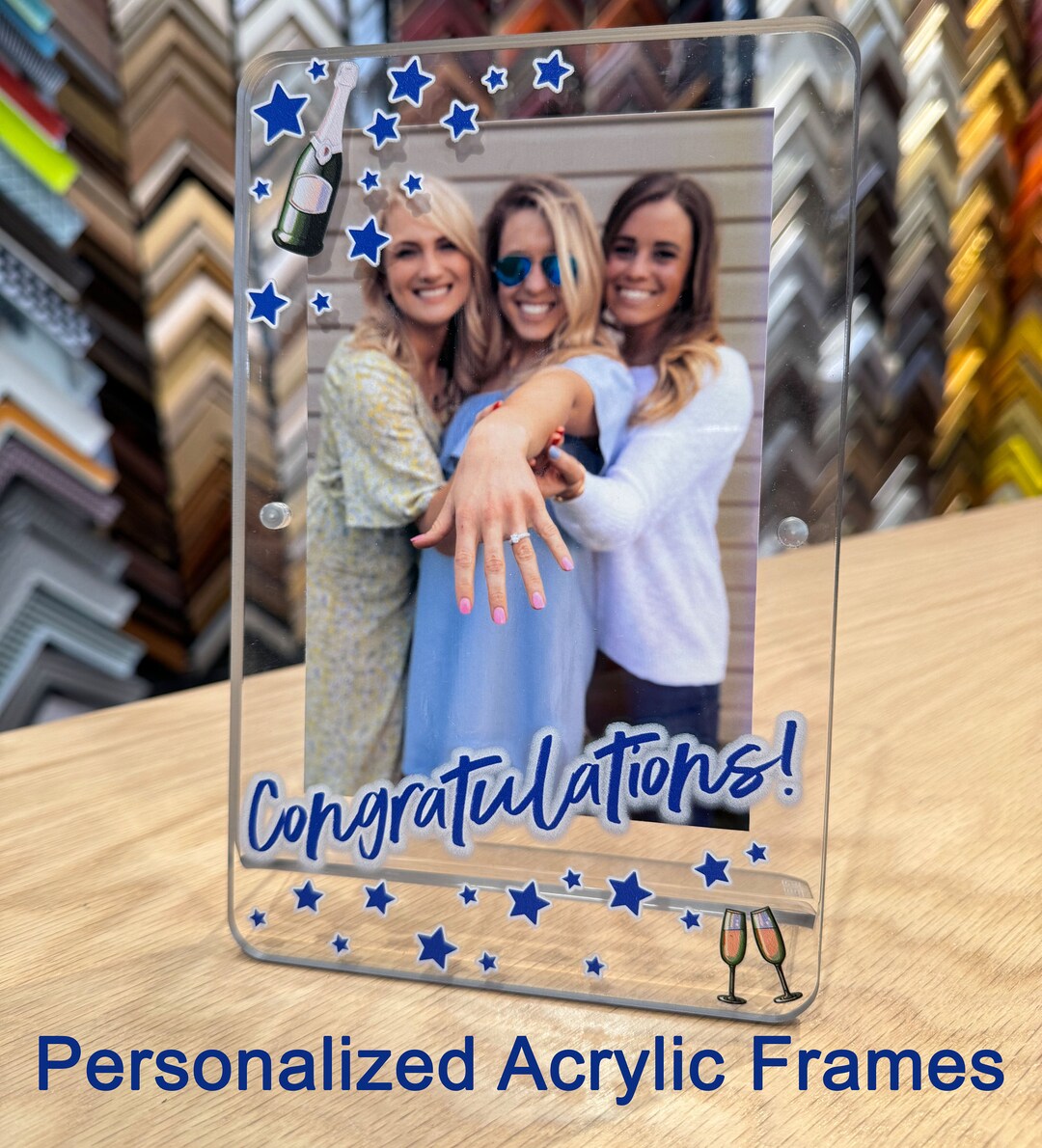 Personalized Acrylic Magnetic Picture Frame: Printed Canetti 5x7 Photo ...