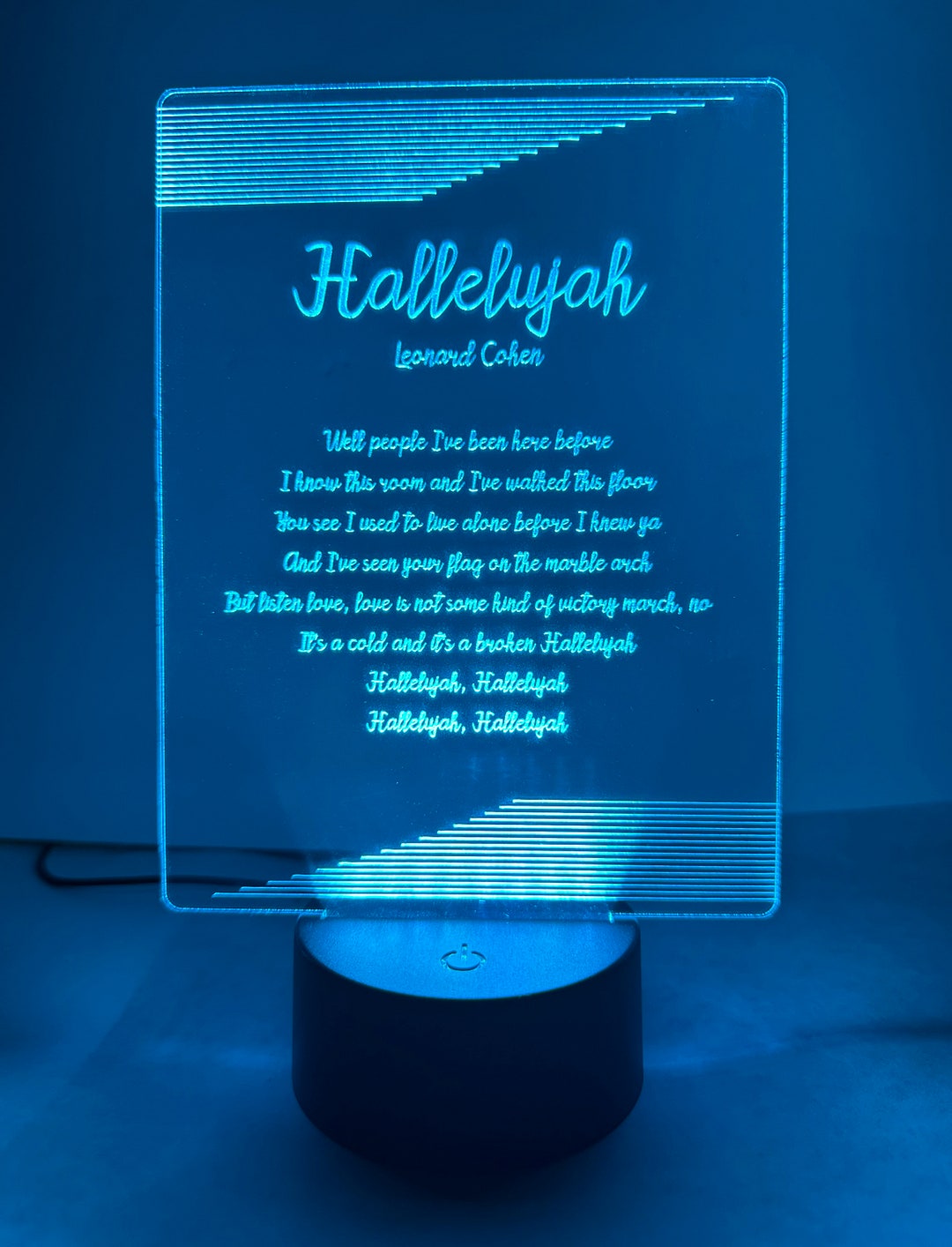 LED Illuminated Acrylic Panel - Personalized With Your Text Engraved - Etsy
