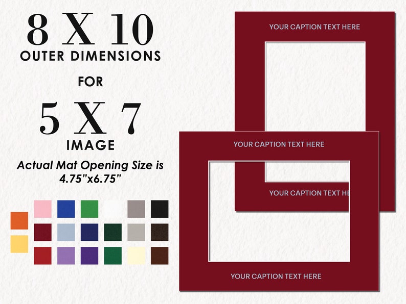Personalized 8x10 Photo Mat for 5x7 Picture: Custom Printed Matting - Etsy