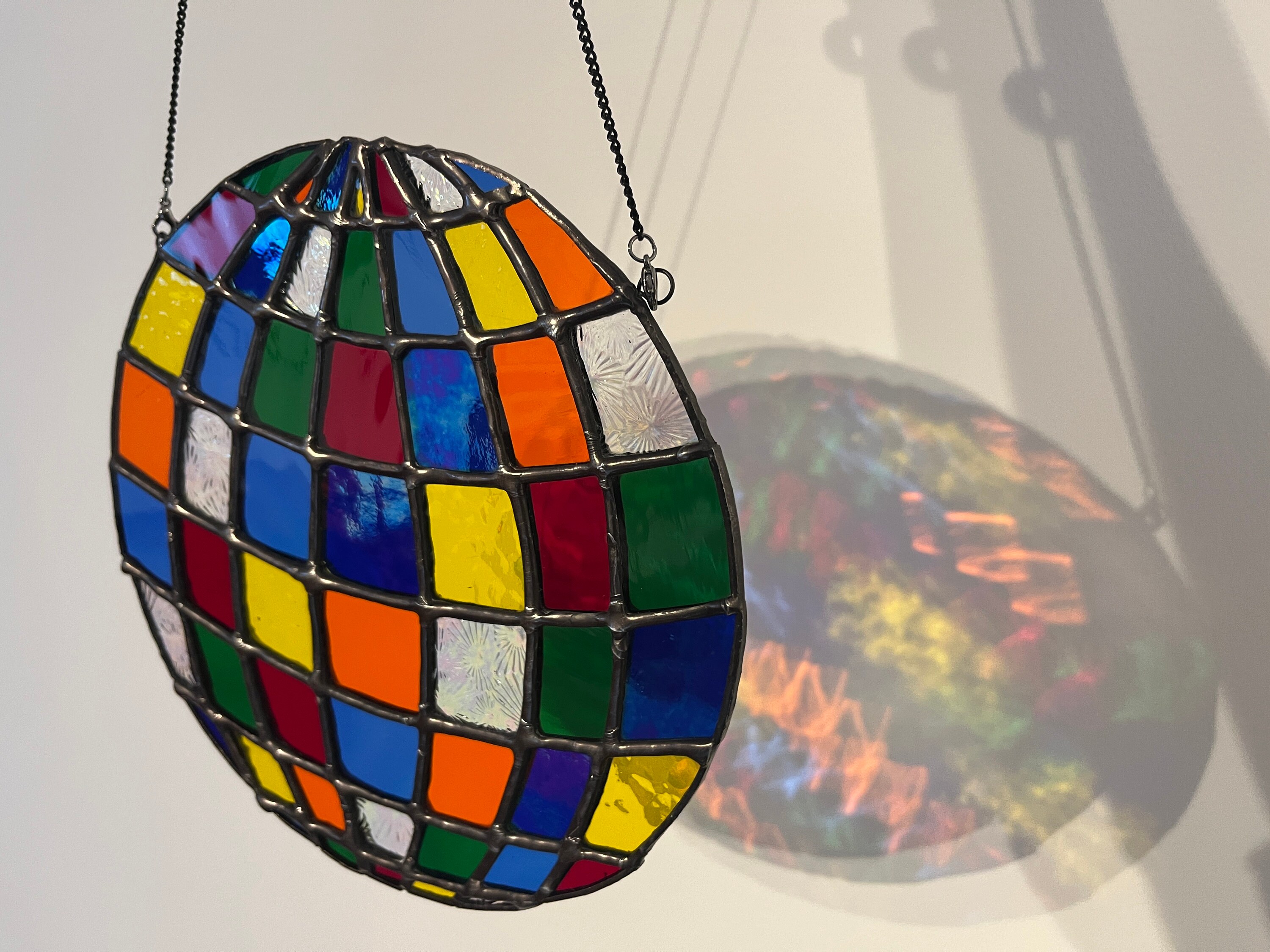Stained Glass Disco Ball Window Hanging - Etsy UK