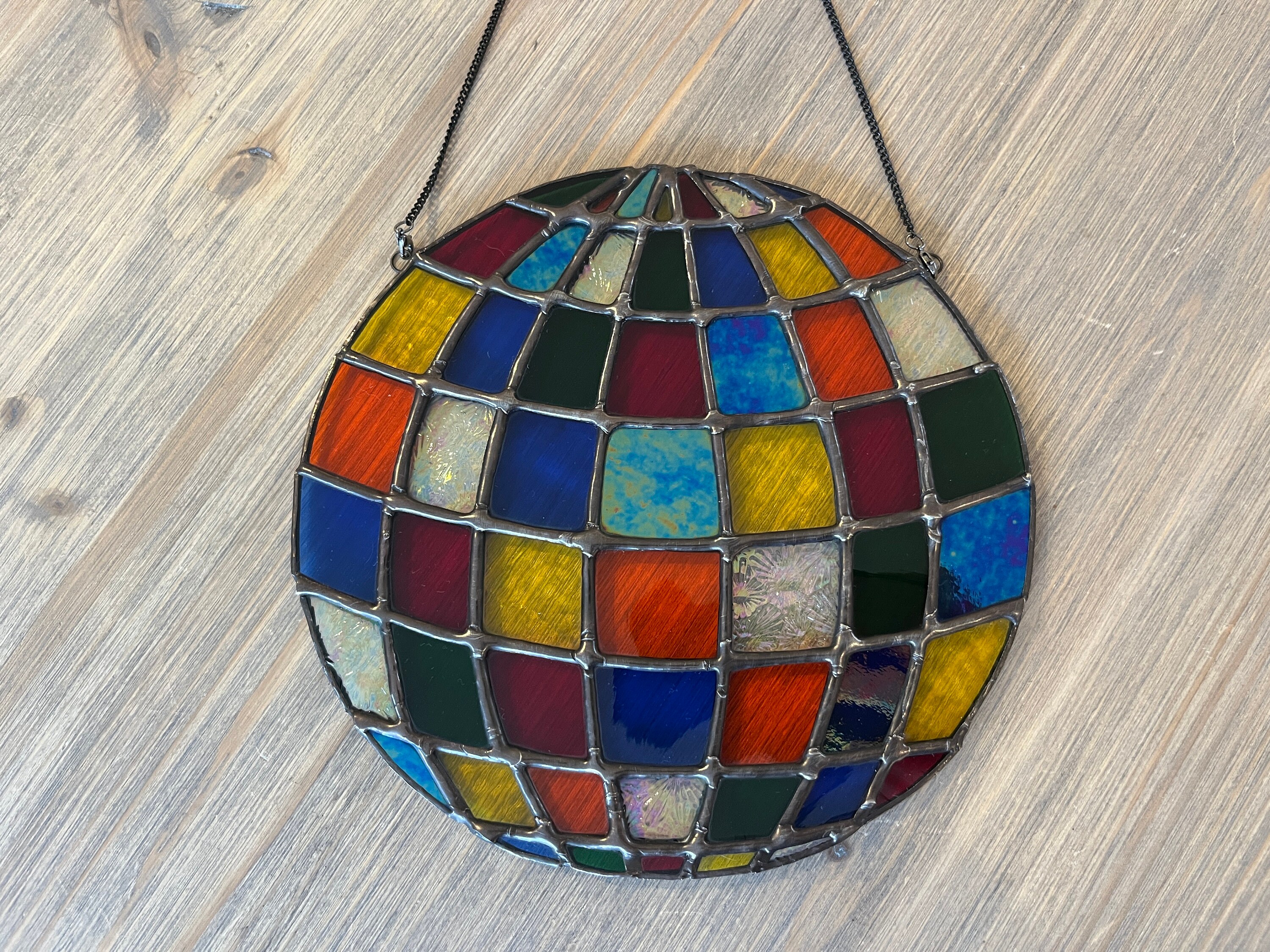 Stained Glass Disco Ball Window Hanging - Etsy UK