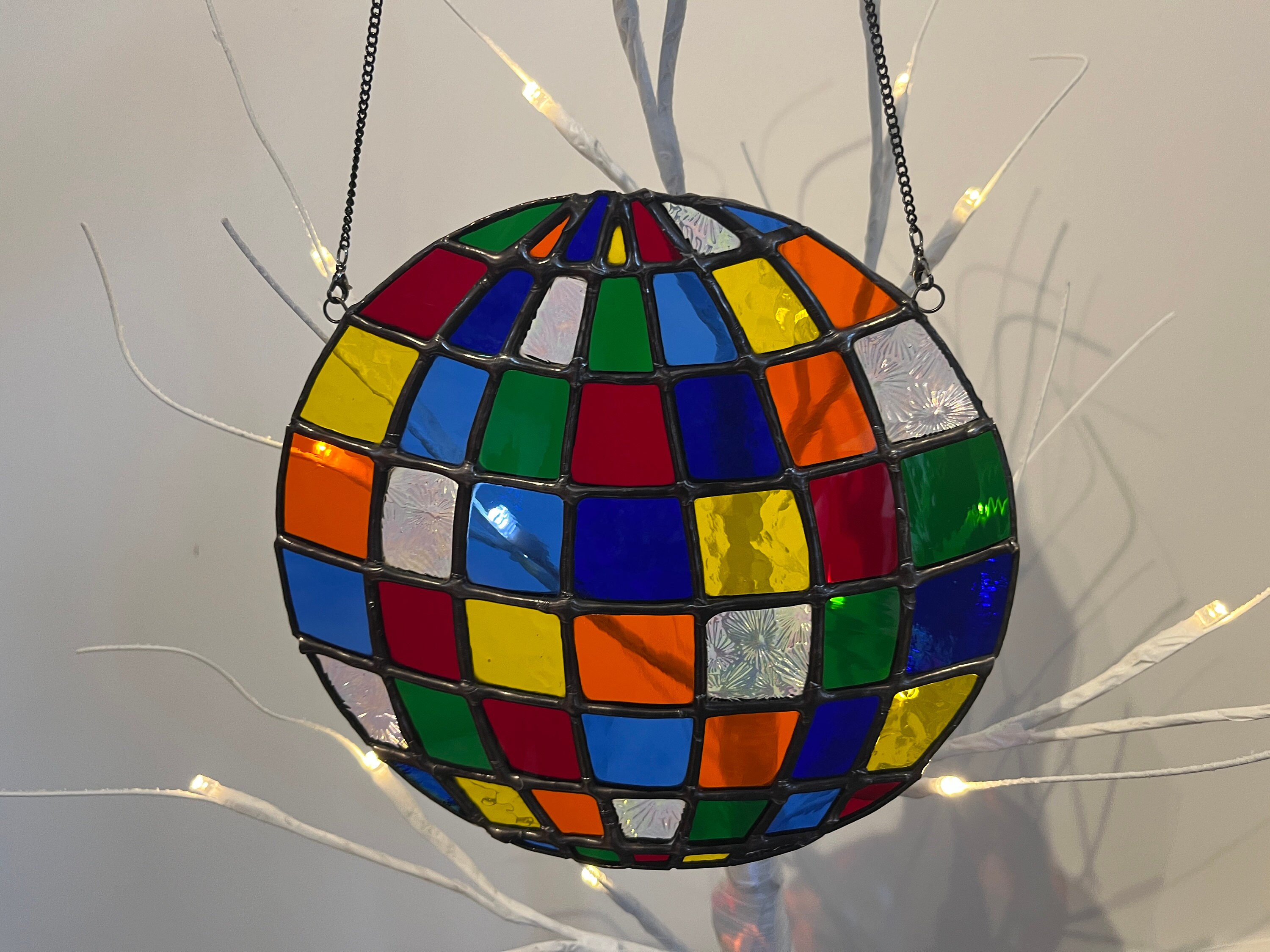 Stained Glass Disco Ball Window Hanging - Etsy UK