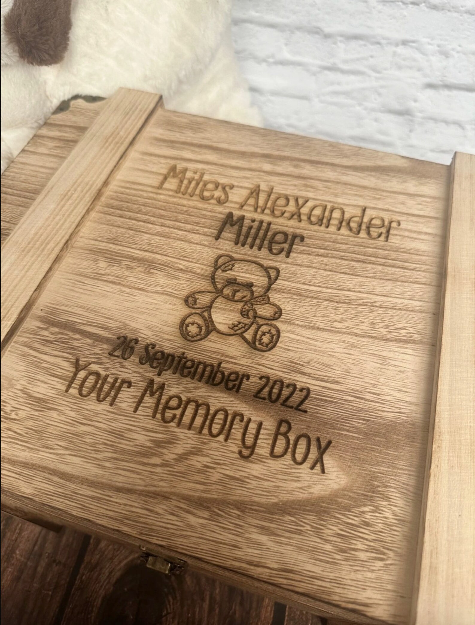 Large Wooden Personalised Baby Memories Box Memory Box Personalised ...