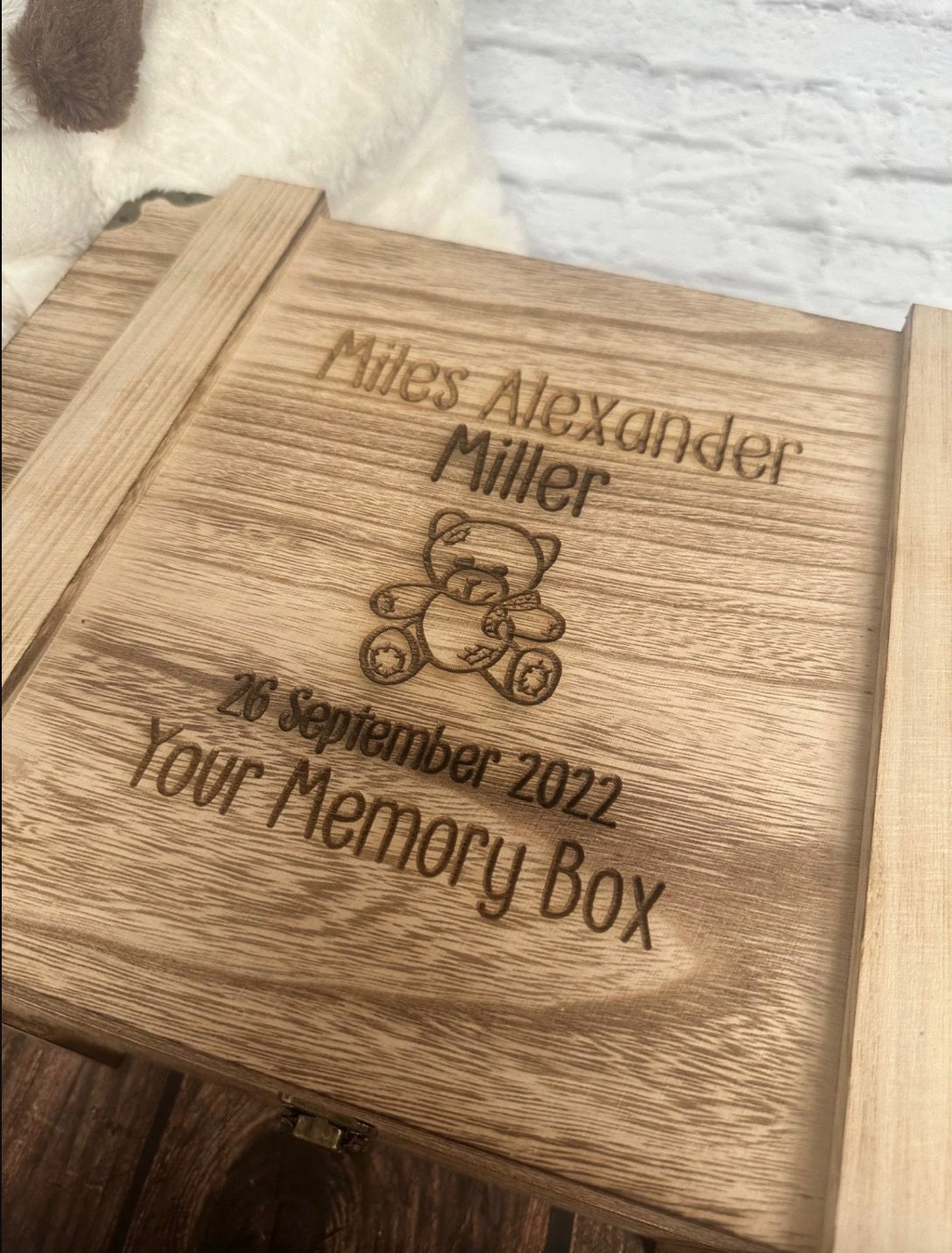 Large Wooden Personalised Baby Memories Box Memory Box Personalised ...