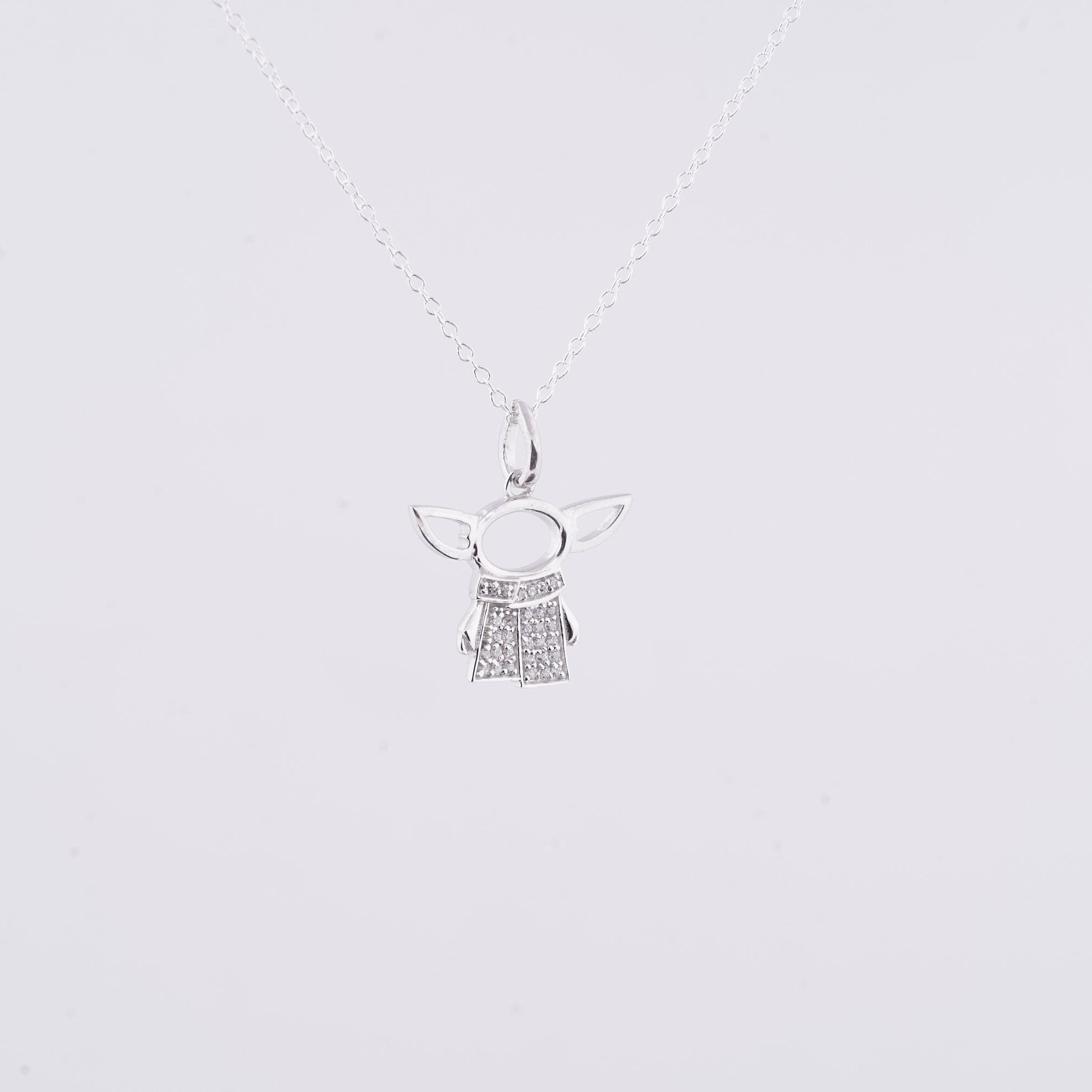 Star Wars Baby Yoda Grogu Necklace , Round Shape Moissanite Diamond ...