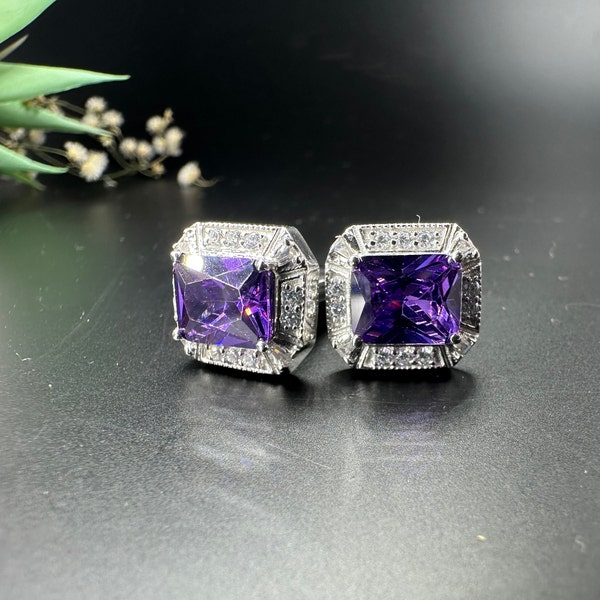 Amethyst Cufflinks - Etsy
