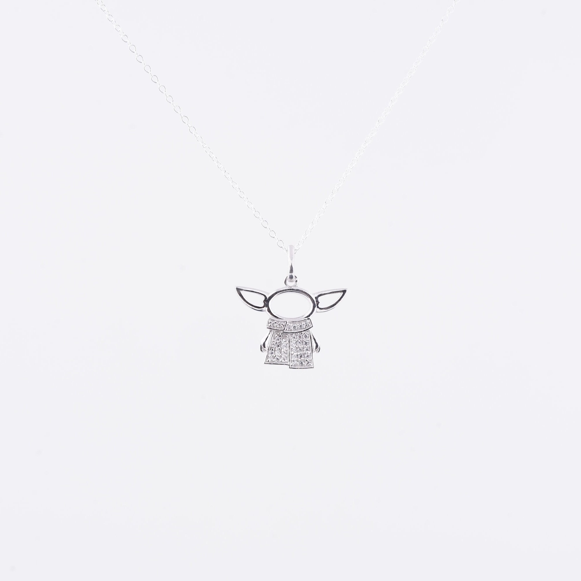 Star Wars Baby Yoda Grogu Necklace , Round Shape Moissanite Diamond ...