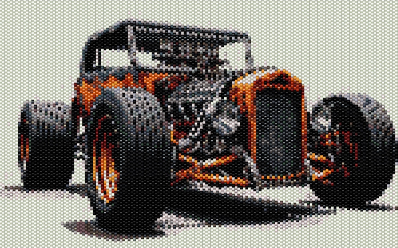 Retro Hot Rod Flame Design Bead Pattern Digital Download - Etsy