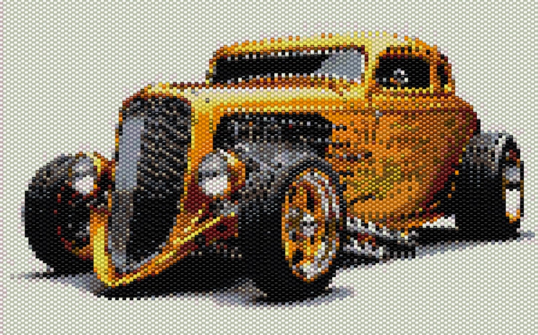 Retro Golden Hot Rod Bead Pattern Digital Download - Etsy