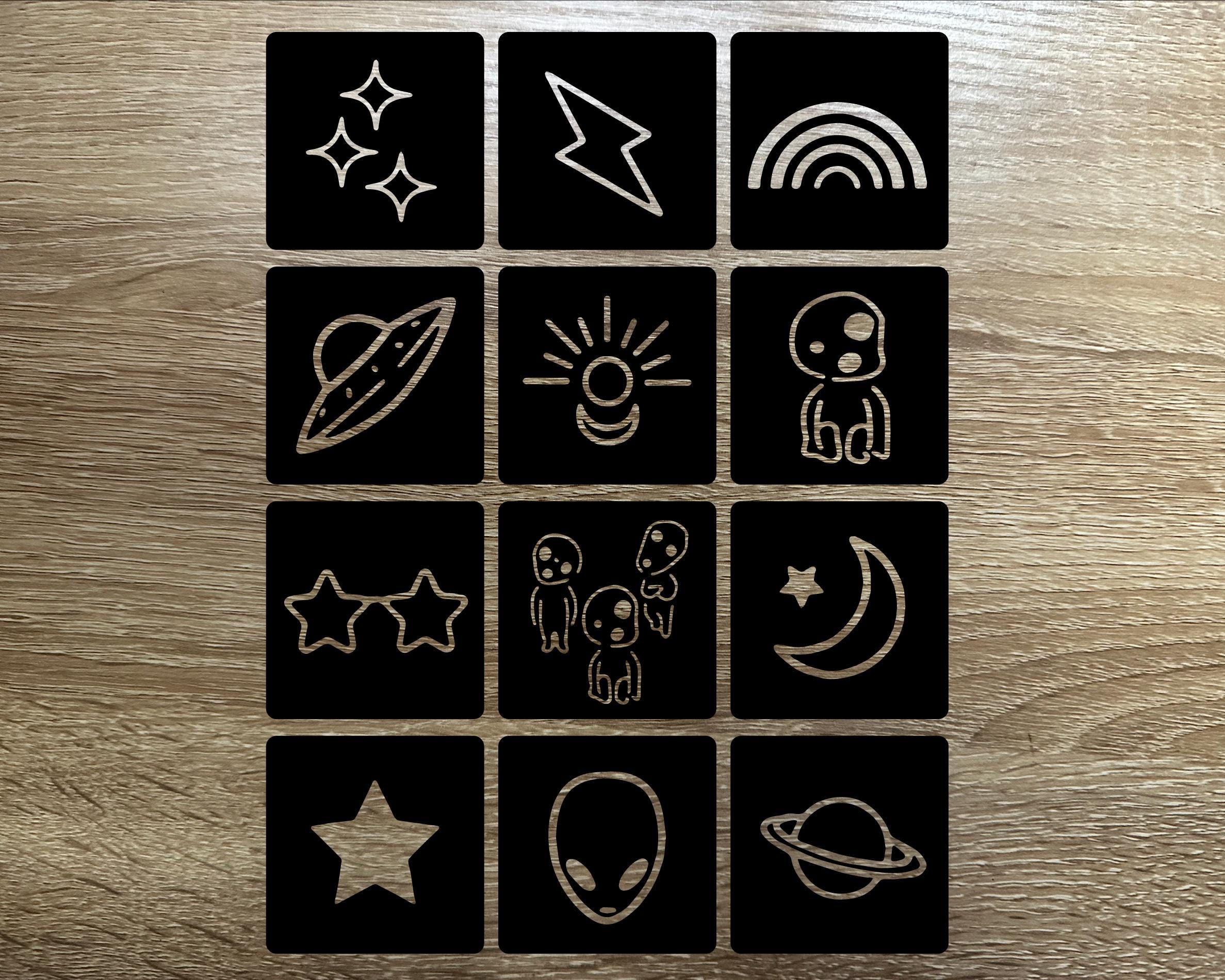 Glitter Tattoos, UFO SVG, Alien Svg File, Funny Alien Stencils ...