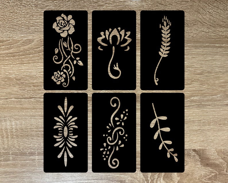 Glitter Tattoo Stencil, 6 Sticker Sheet Svgs, Cut Your Own Stencils ...
